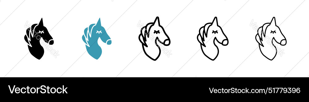 Capricorn icon set black filled and outlined style