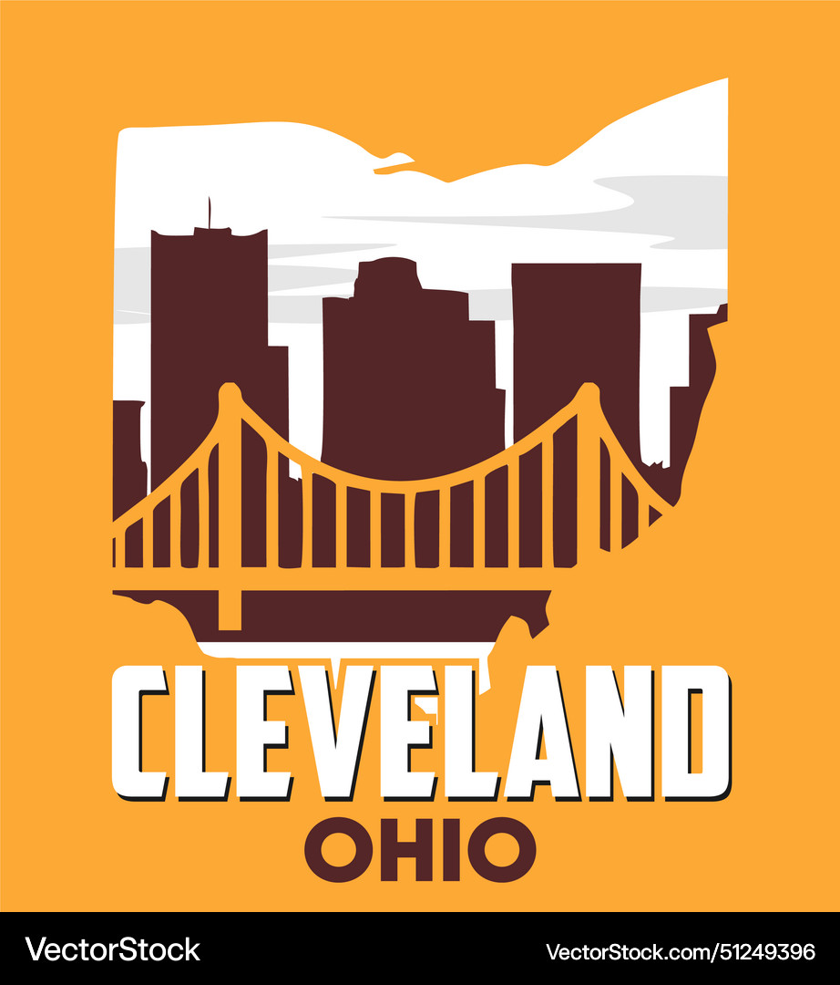 Cleveland ohio with beautiful views Royalty Free Vector