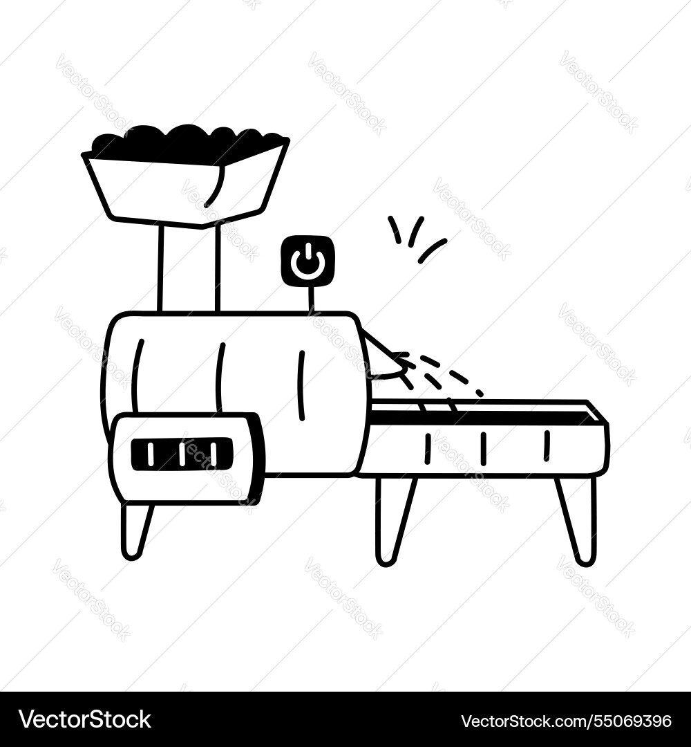 Coffee hulling machine Royalty Free Vector Image