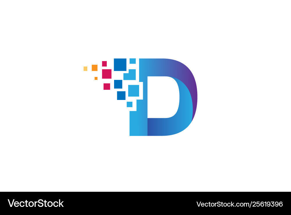 Creative d letter pixel logo design symbol Vector Image