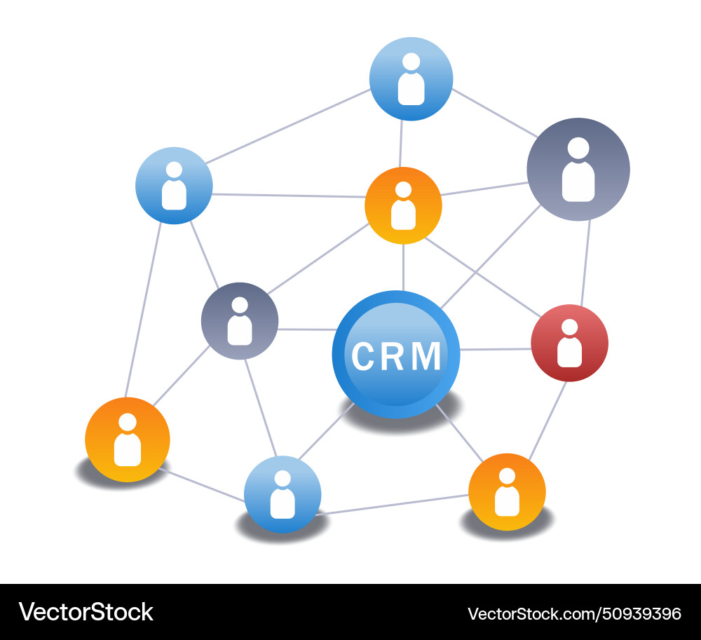 Crm strategy system network business development Vector Image