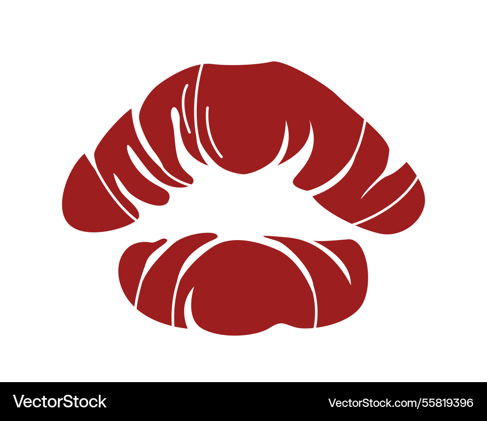 Croissant lips optical illusion Royalty Free Vector Image