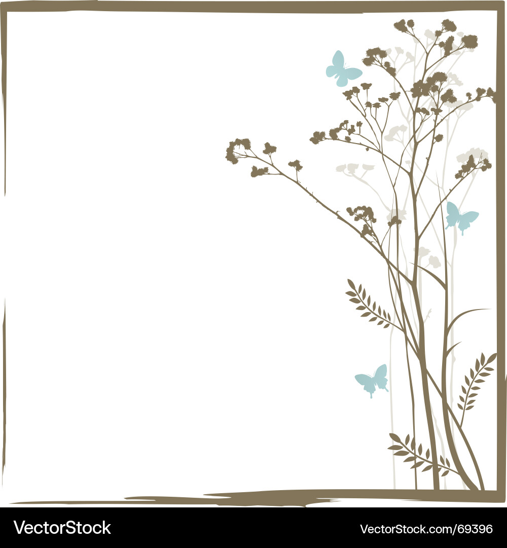 Grunge Botanical Frame Royalty Free Vector Image
