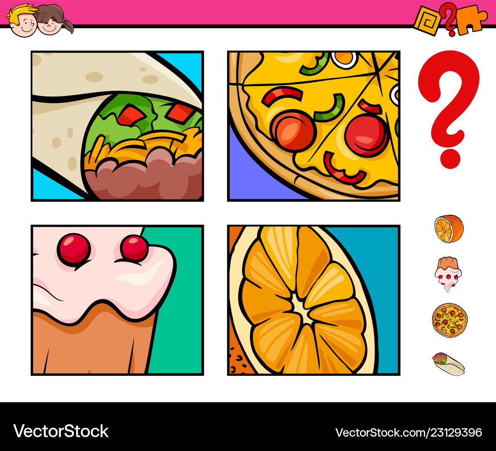 Guess game with food objects Royalty Free Vector Image