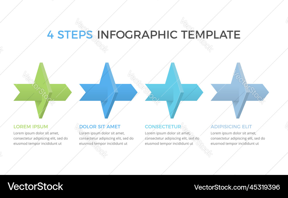 Infographic template with 4 arrows Royalty Free Vector Image