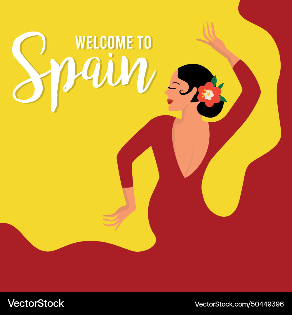Isolated typical spanish flamenco dancer Vector Image