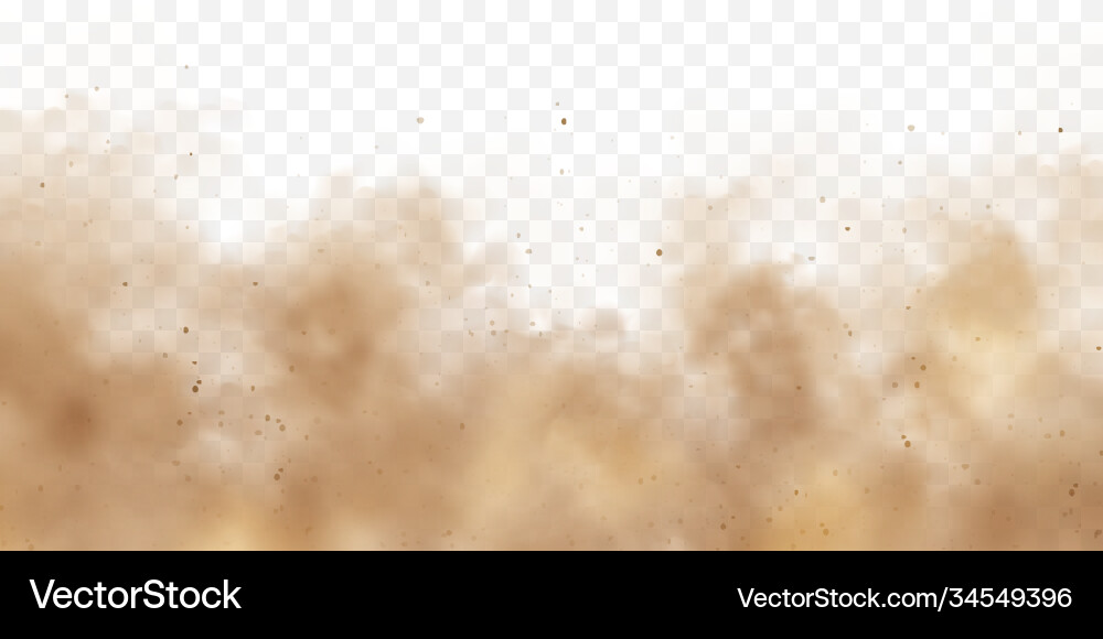 Realistic dust clouds sand storm polluted dirty Vector Image