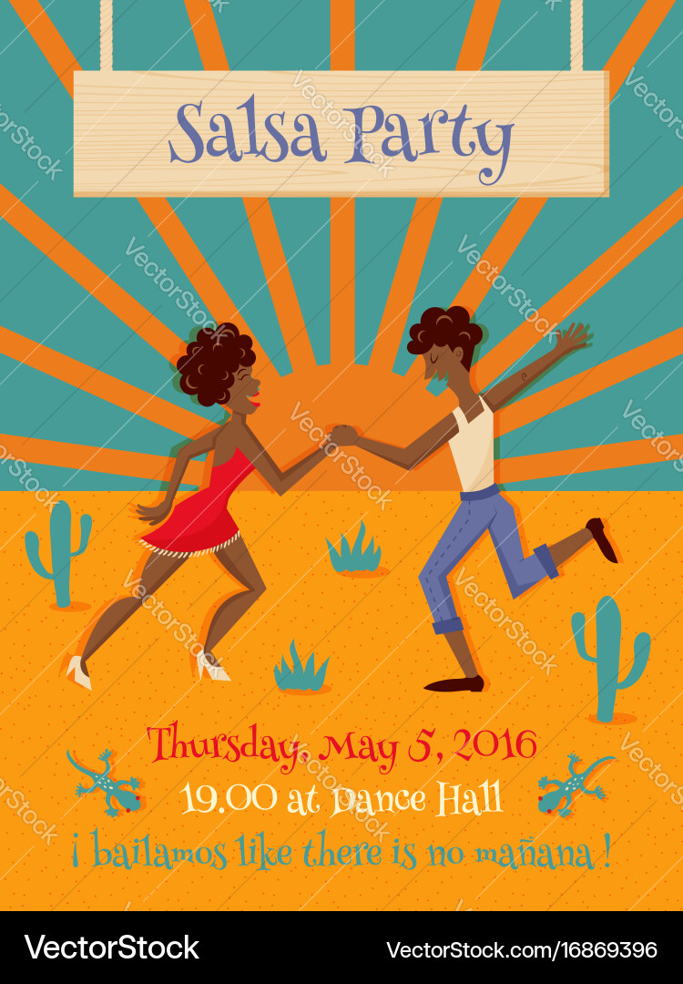 Salsa party Royalty Free Vector Image - VectorStock