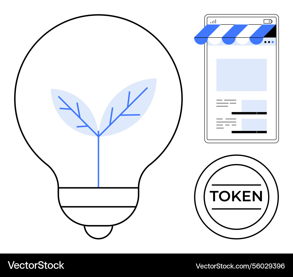 Sustainable innovation with digital tokenization Vector Image