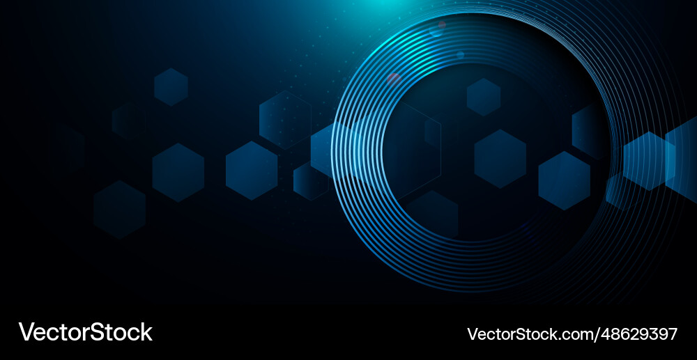 Abstract blue technology digital dynamic circle Vector Image