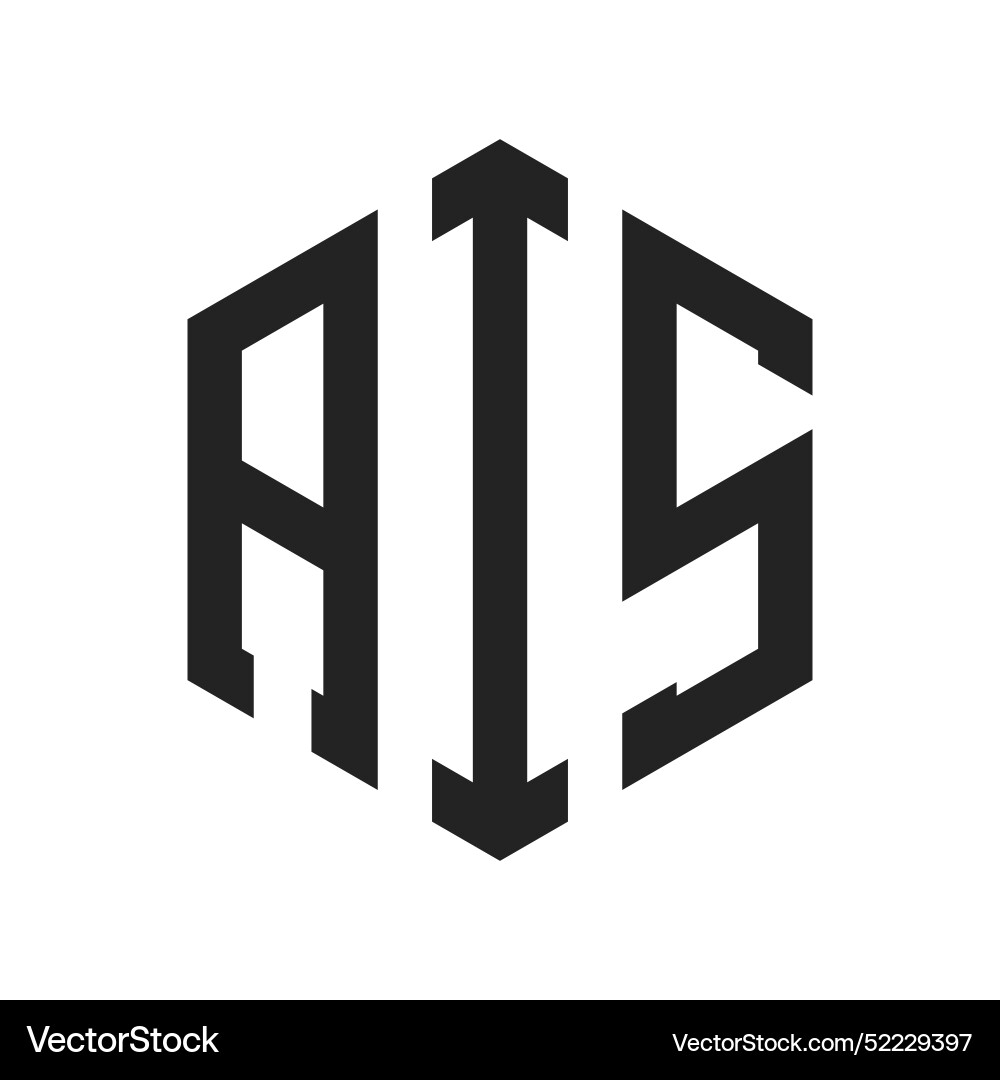 Ais logo design initial letter monogram Royalty Free Vector