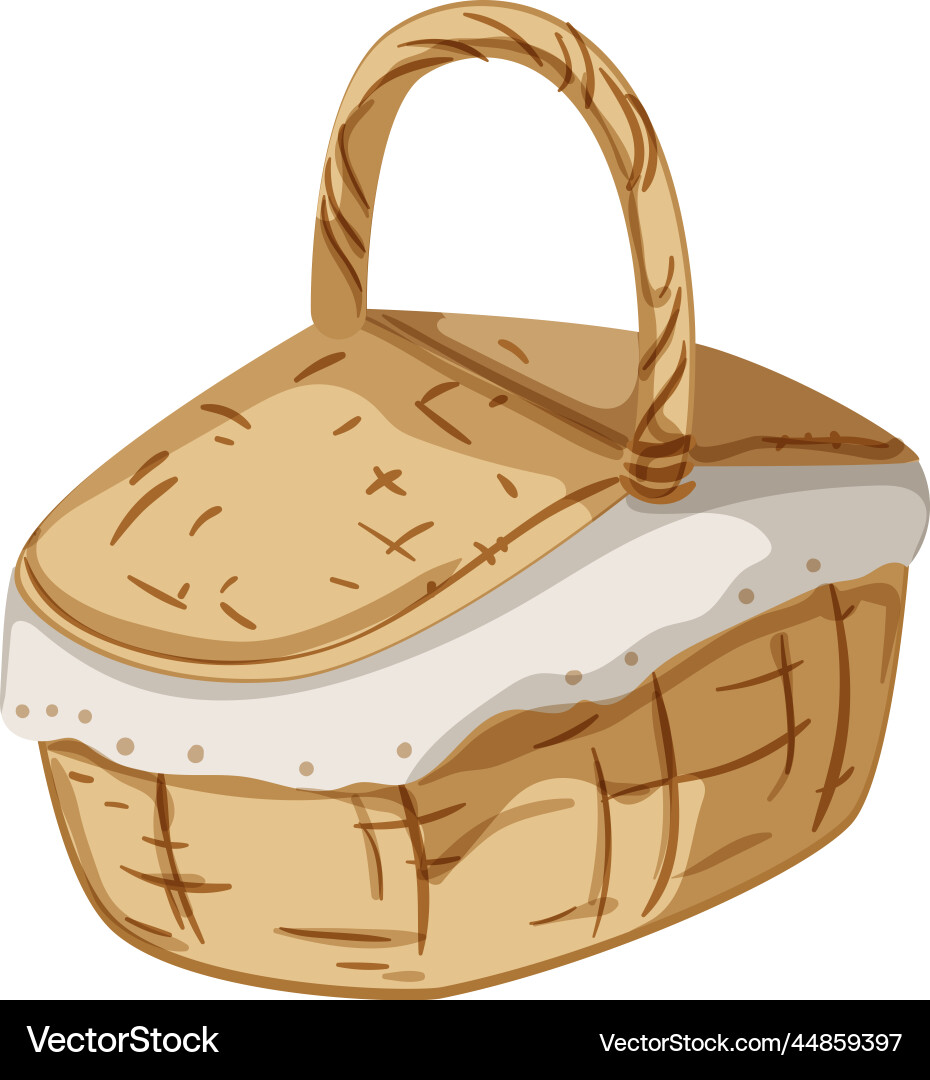 Box picnic basket cartoon Royalty Free Vector Image