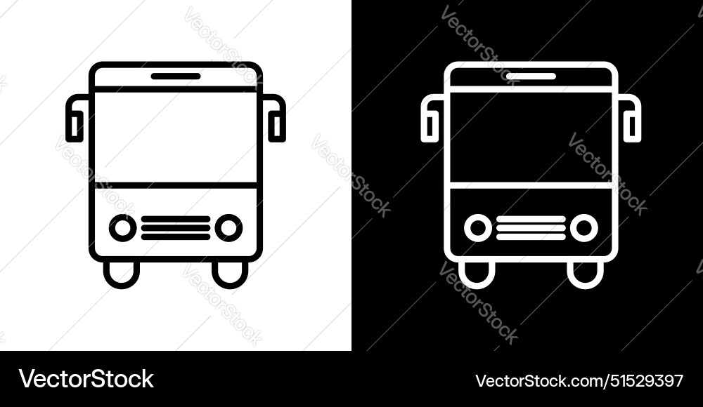 Bus icon set city public front view symbol Vector Image