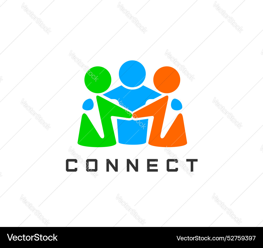 Community connect people together isolated icon Vector Image