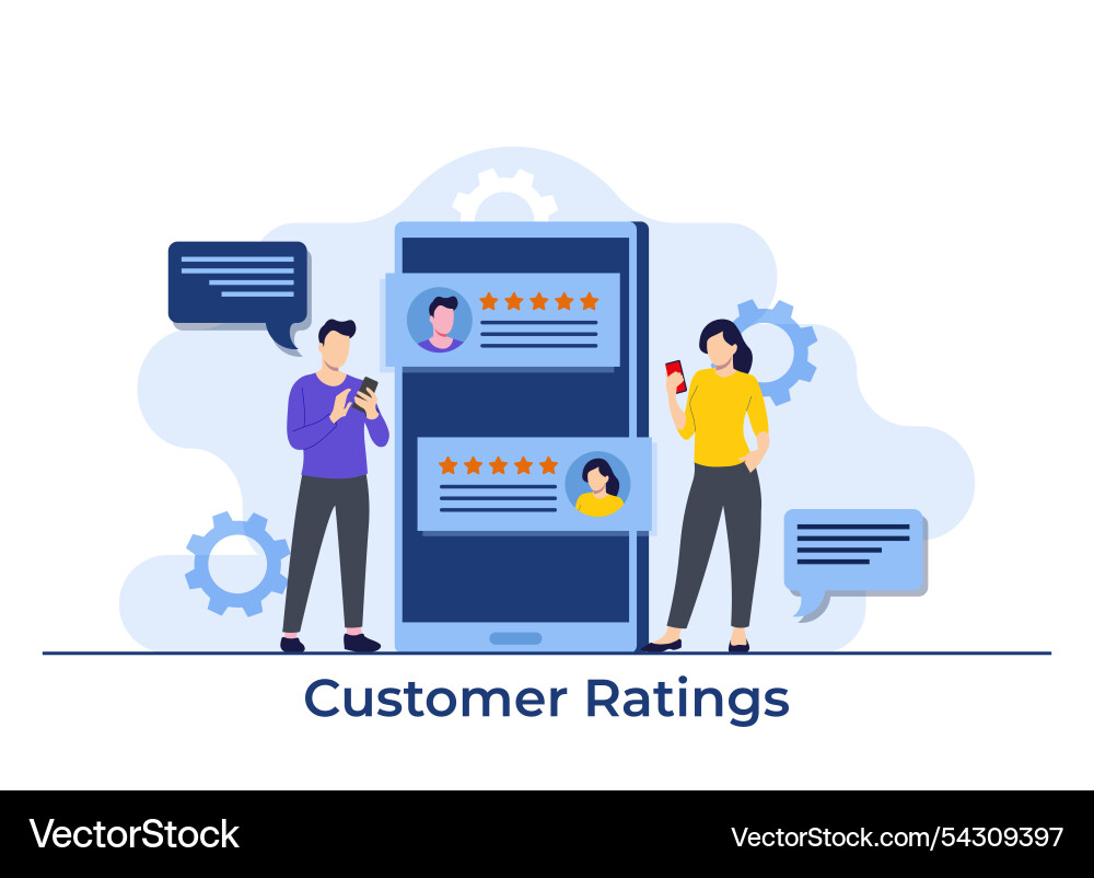 Customer feedback flat Royalty Free Vector Image