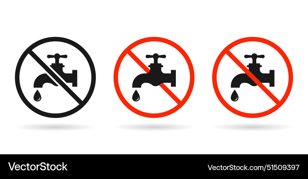 Do not use water sign or no drinkable Royalty Free Vector
