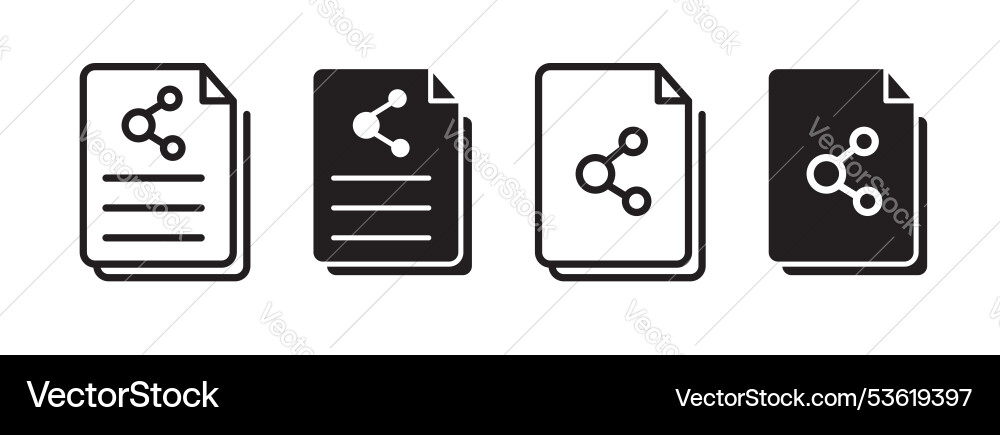 Document share icon set send and export file Vector Image