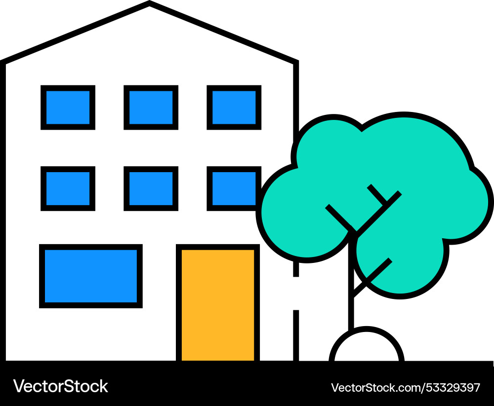 House building icon color Royalty Free Vector Image