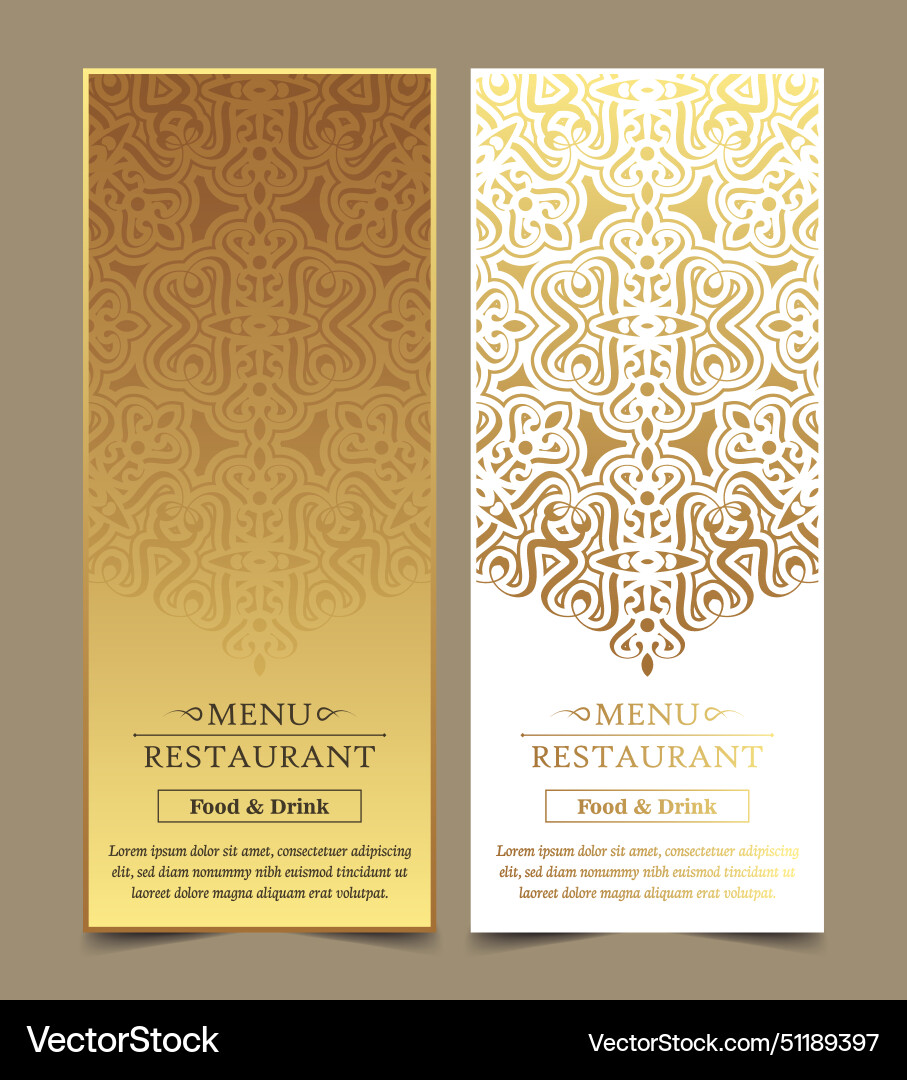 Luxury restaurant menu cover with mandala Vector Image