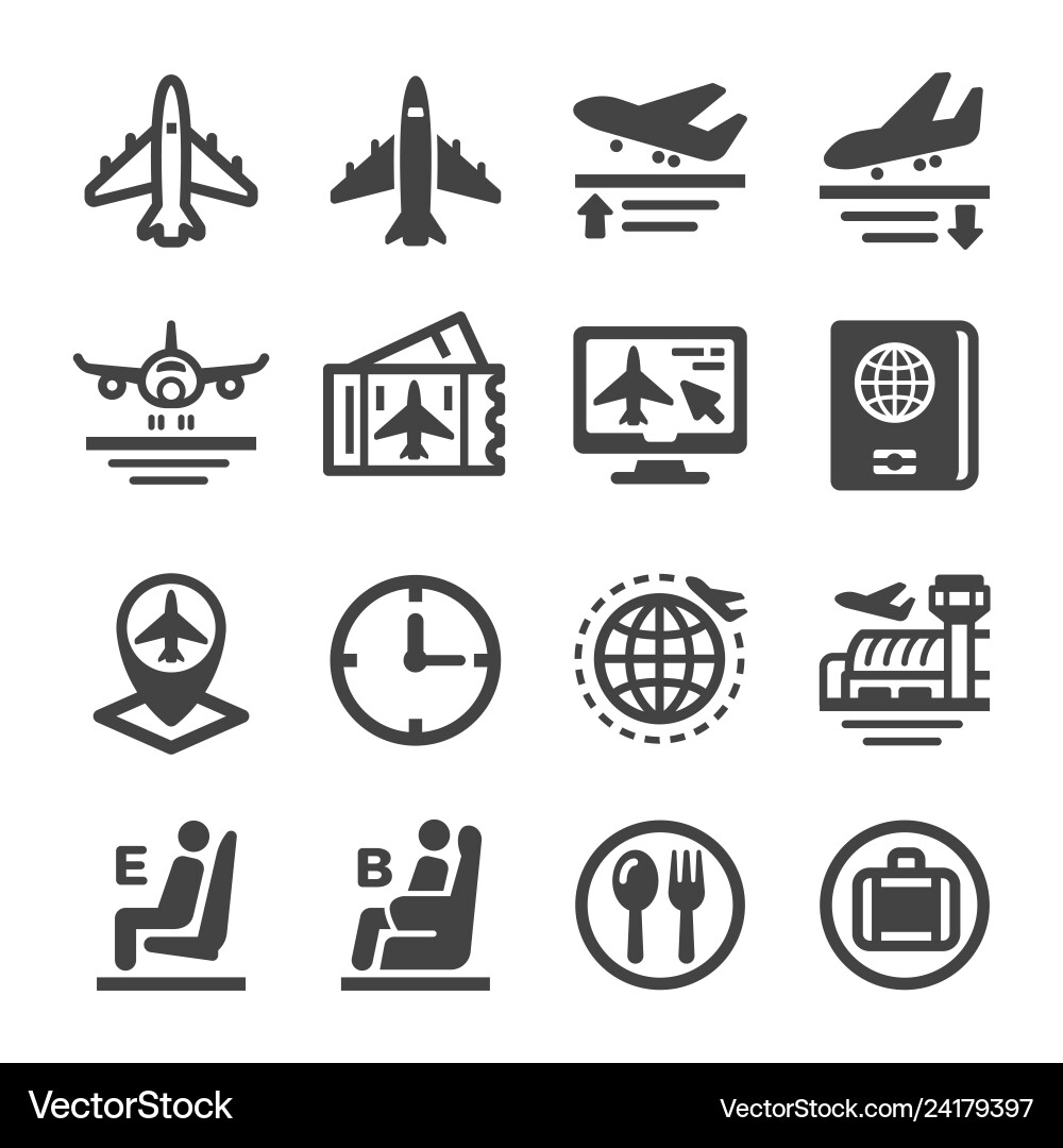 Plane icon set Royalty Free Vector Image - VectorStock