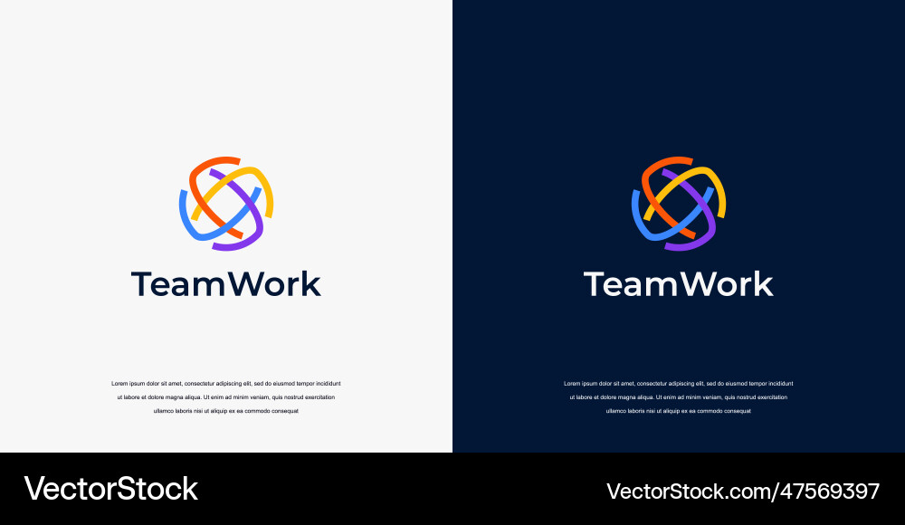 Teamwork & Collaboration Logo Concepts Vector Image
