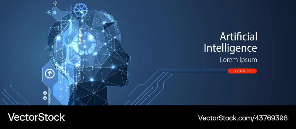 Artificial intelligence ai and big data concept Vector Image