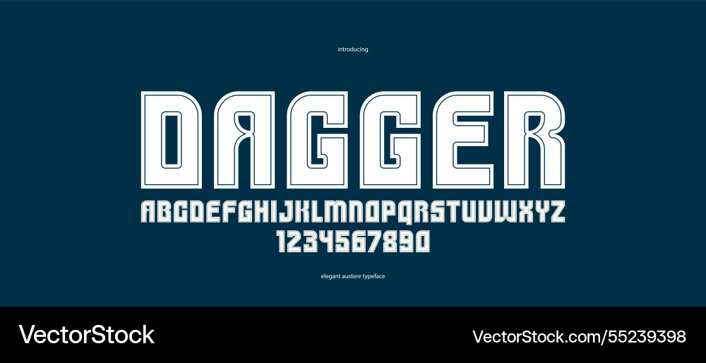 Bold Geometric Sans Serif Font Royalty Free Vector Image