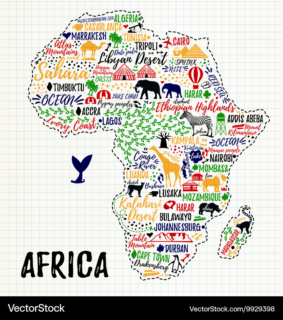 Cartoon map Royalty Free Vector Image - VectorStock