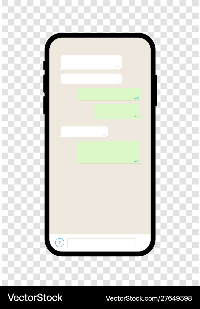 Chat screen mobile phone application Royalty Free Vector