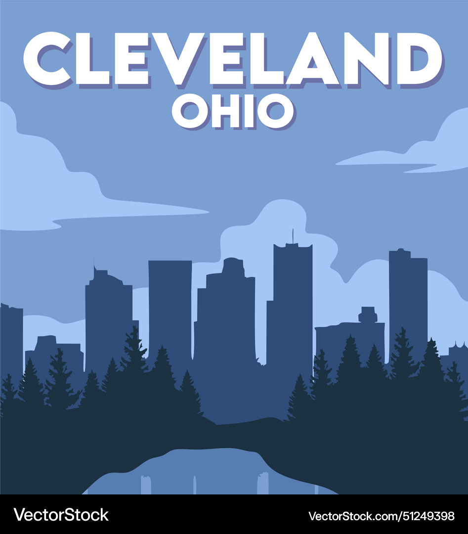 Cleveland ohio with beautiful views Royalty Free Vector