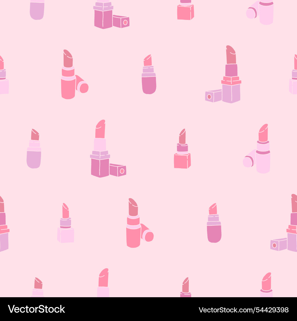 Collection of lipstick seamless pattern for print Vector Image