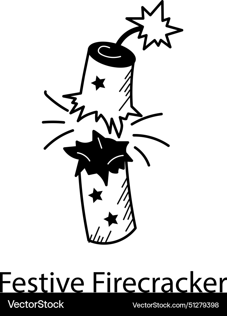 Festive firecracker Royalty Free Vector Image - VectorStock