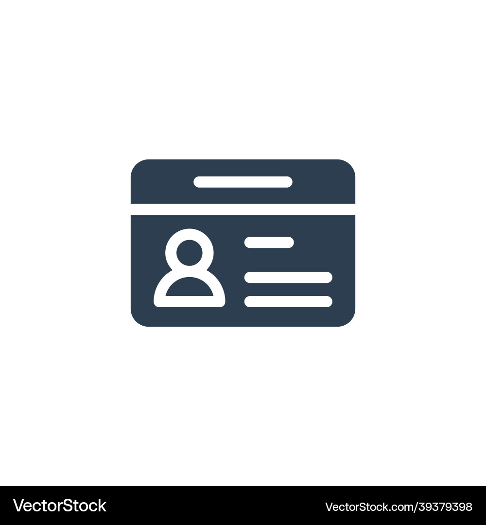 Id card car drive licence identity pass solid Vector Image