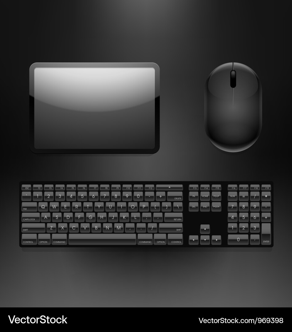 Tablet keyboard mouse Royalty Free Vector Image