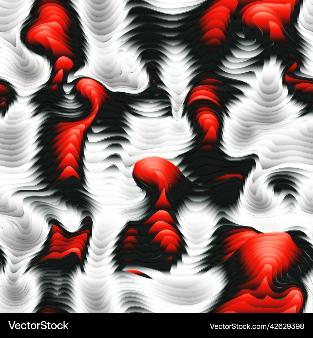 White and red color curved lines seamless texture Vector Image