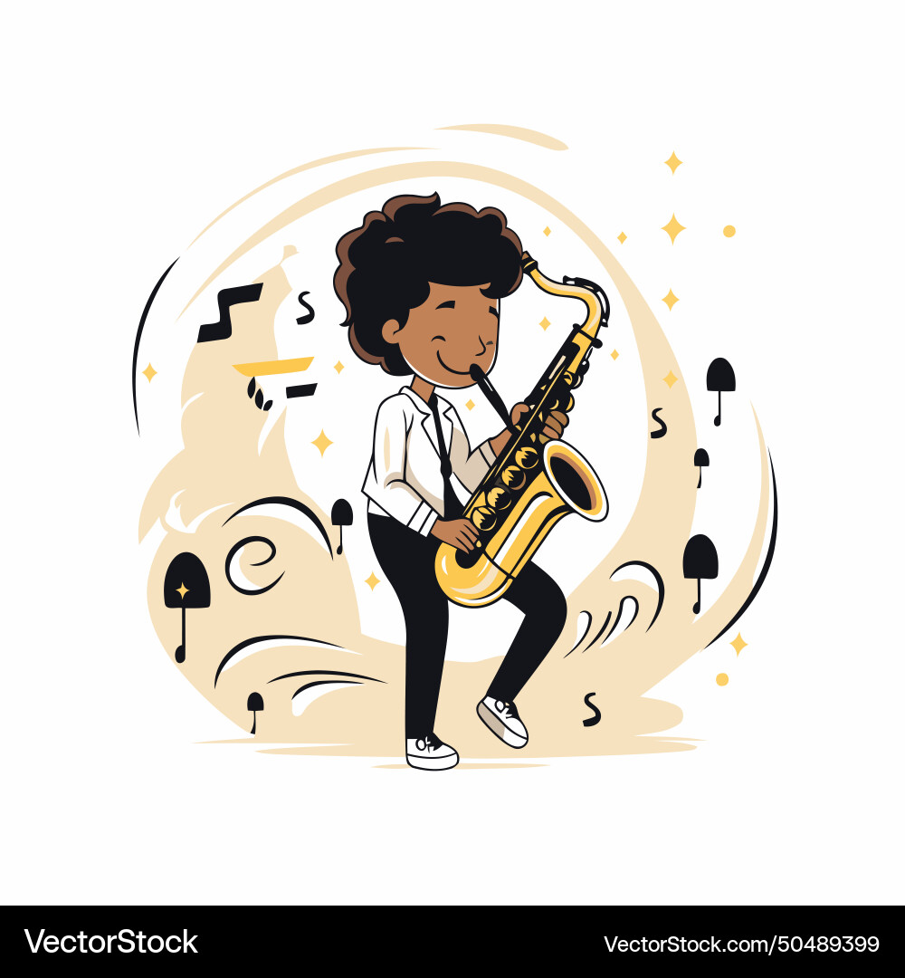 African american jazz musician playing Royalty Free Vector
