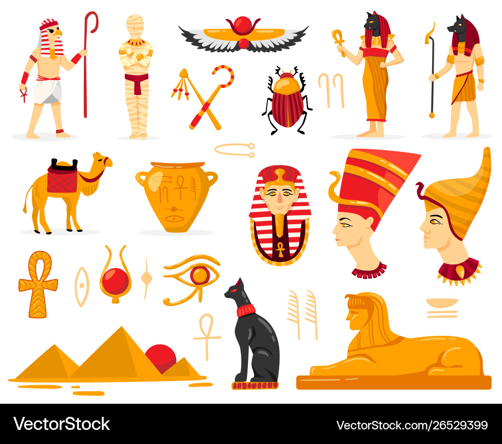 Ancient egyptian culture set Royalty Free Vector Image
