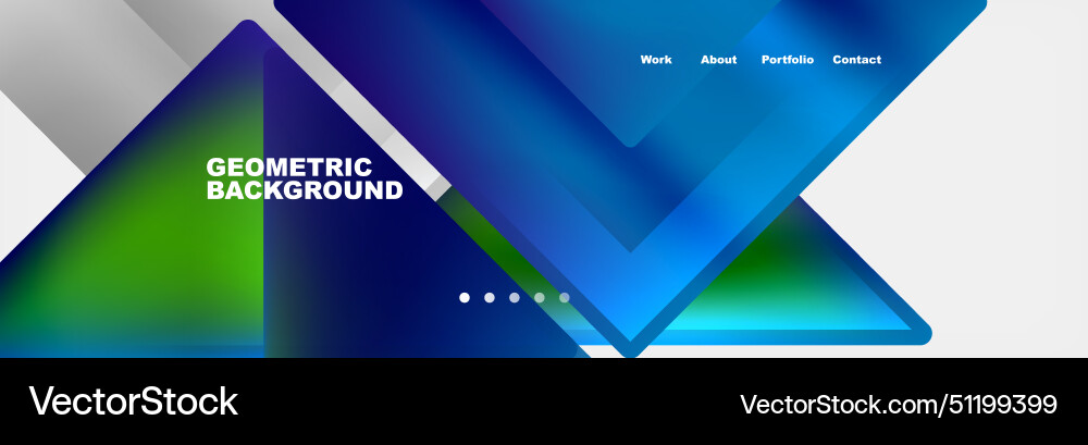 Azure and aqua triangles on white background Vector Image