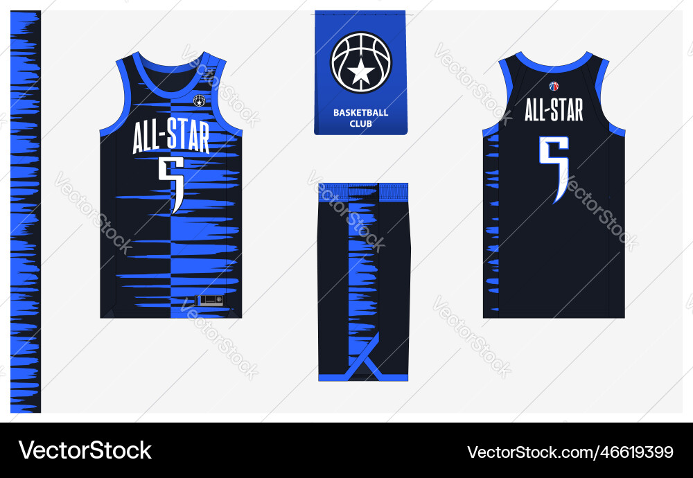 Basketball uniform mockup template and logo Vector Image