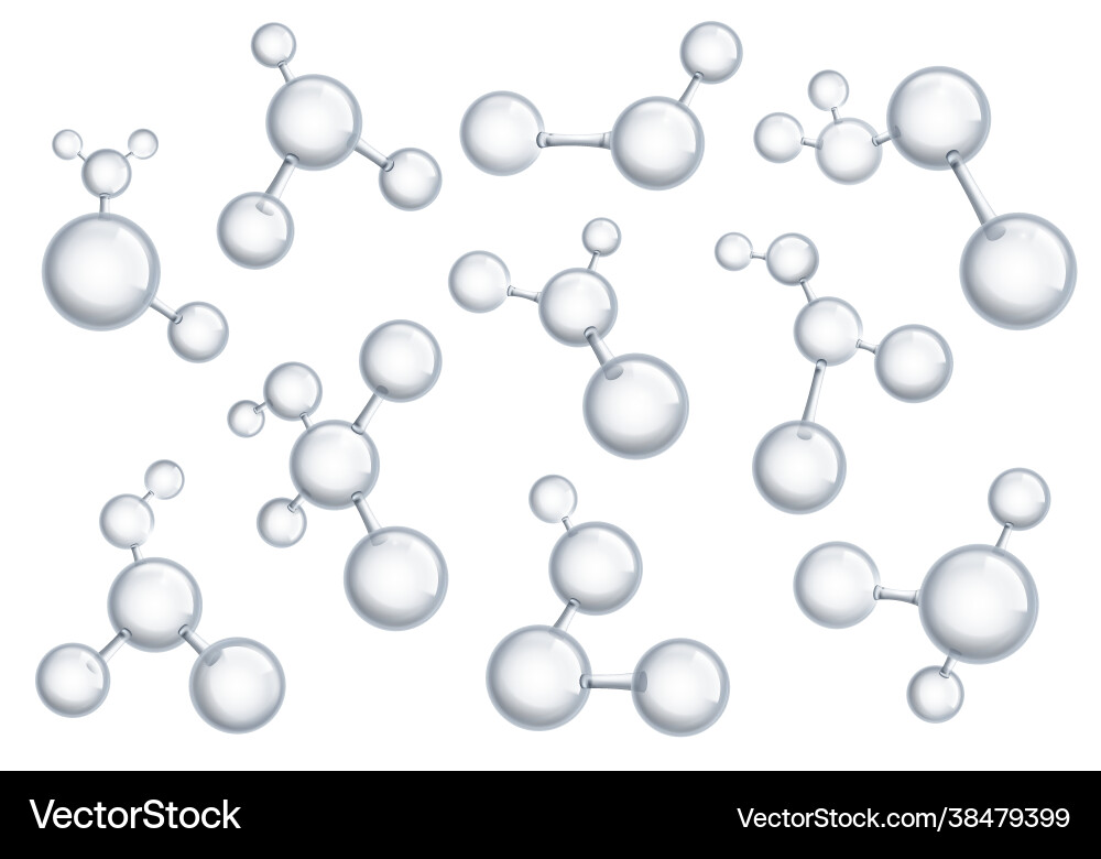Chemistry macro models 3d transparency molecular Vector Image