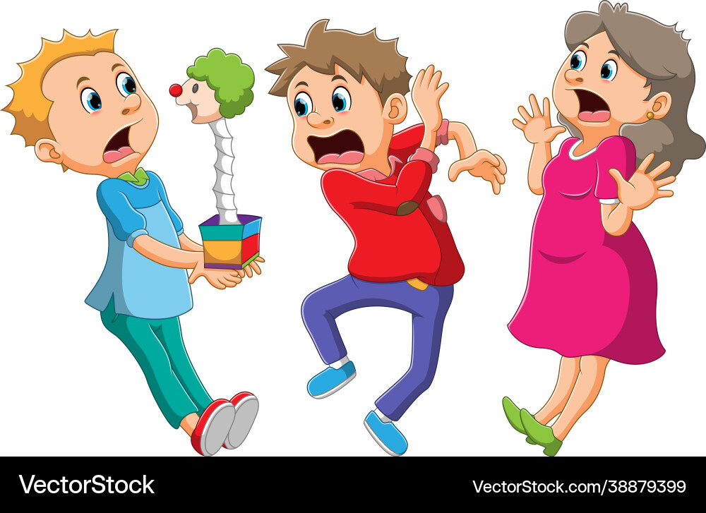 Collection children shock jack Royalty Free Vector Image