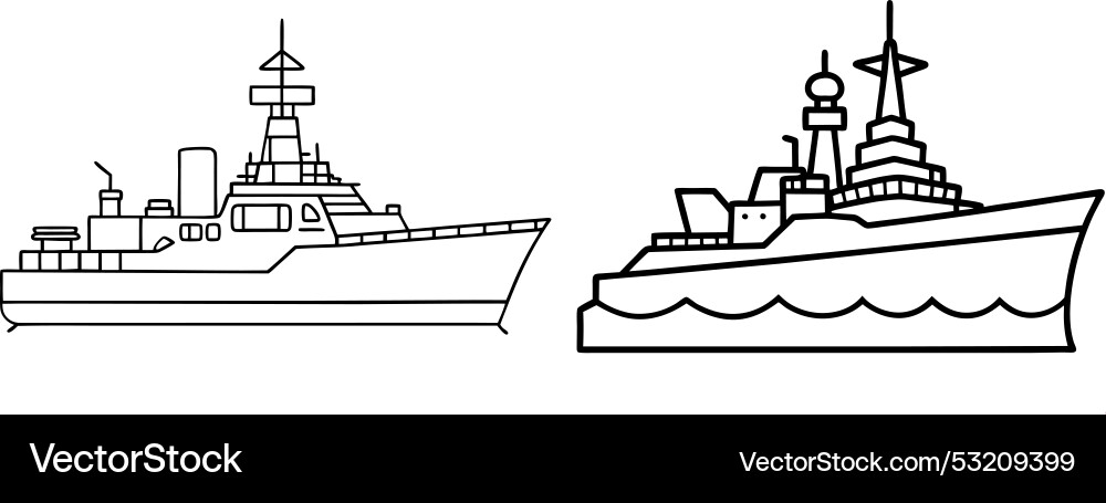 Destroyer ship Royalty Free Vector Image - VectorStock
