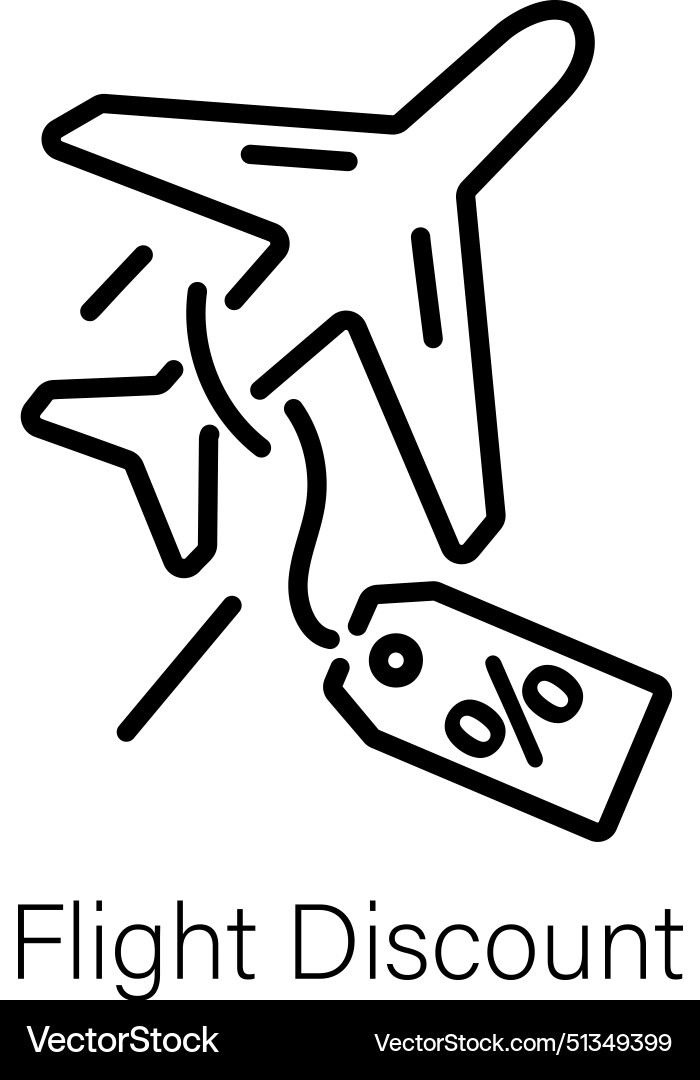 Flight discount Royalty Free Vector Image - VectorStock