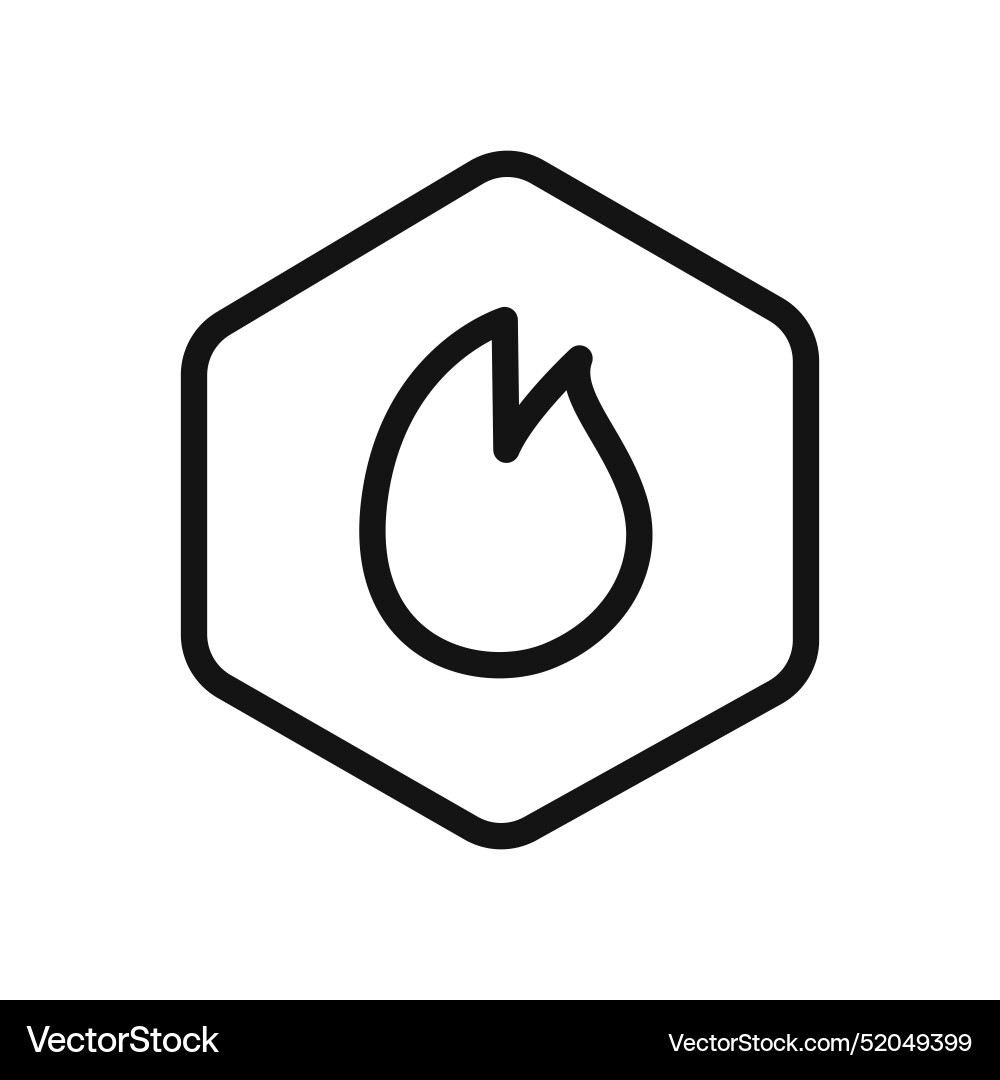 Hot icon linear graphics sign Royalty Free Vector Image
