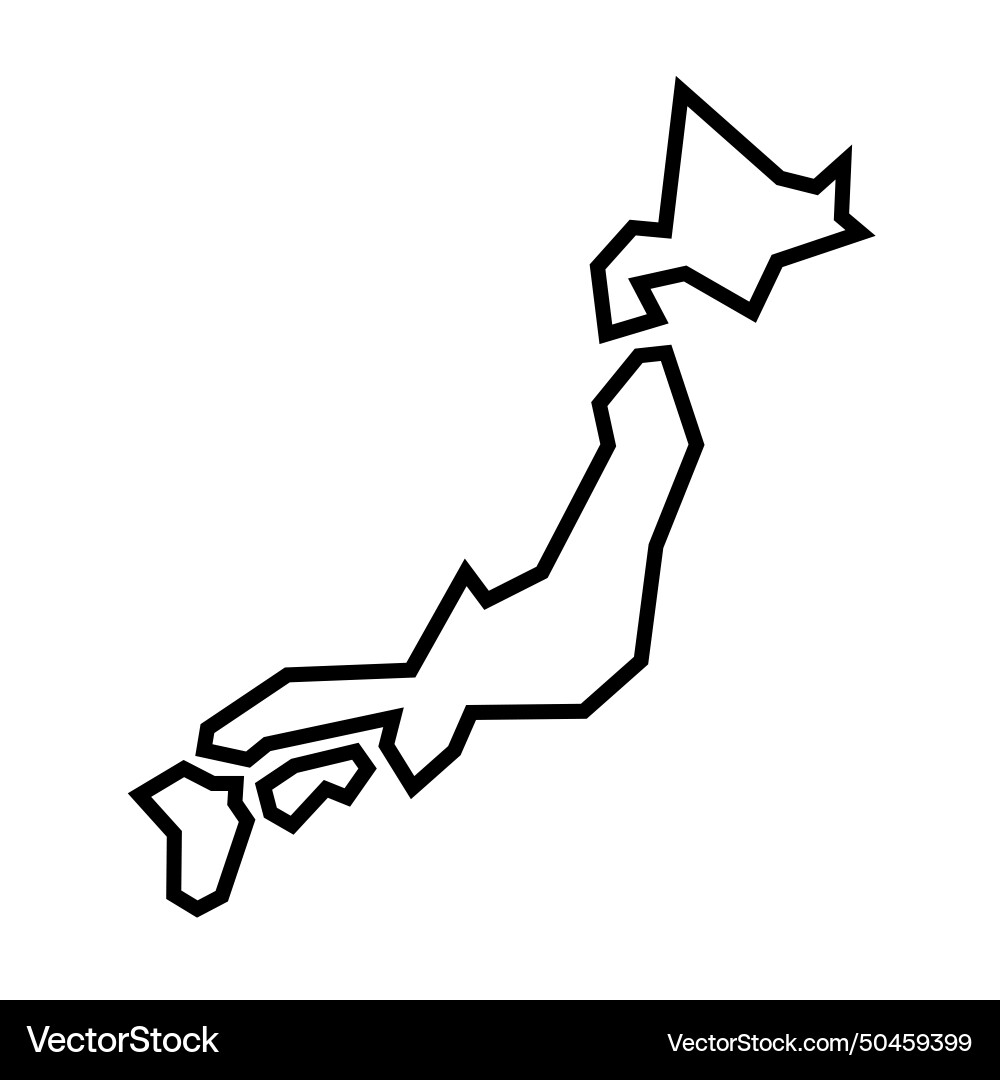 Japan country map thick outline icon Royalty Free Vector