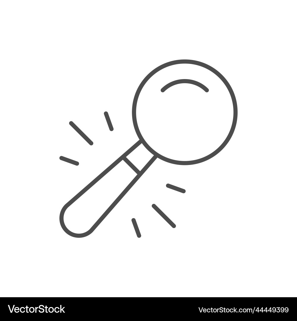 Magnifying glass line outline icon Royalty Free Vector Image