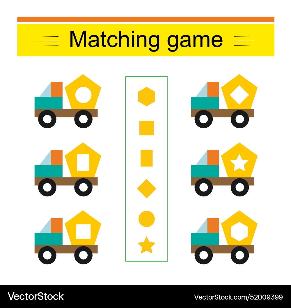 Matching game task for the development Royalty Free Vector