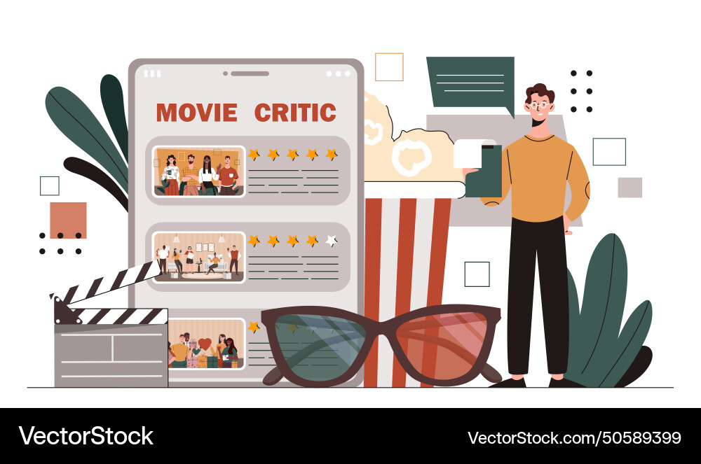 Movie critic concept Royalty Free Vector Image