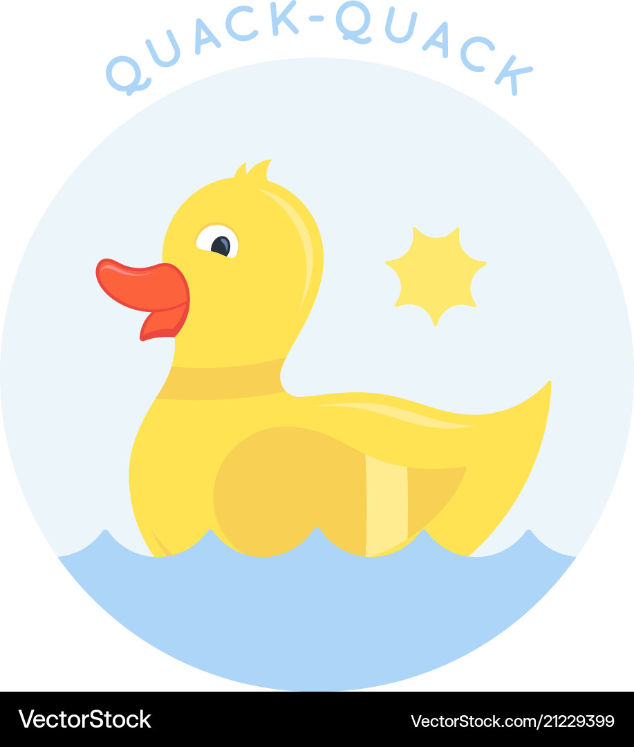 Swimming little duck abstract sign emblem Vector Image