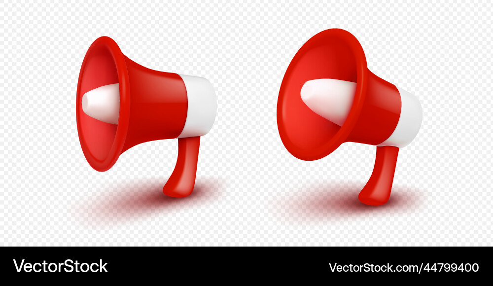 3d megaphone or loudspeaker render elements Vector Image